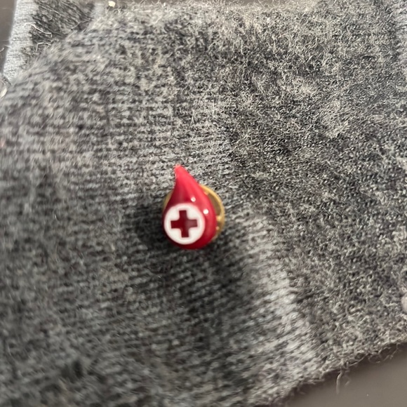 Accessories | Vintage Red Cross Blood Drop Pin | Poshmark